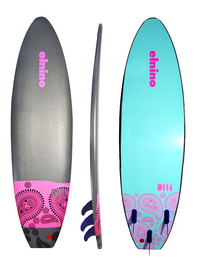 Elnino Diva 6'0 Softboard Surfboard - Sports Outdoors